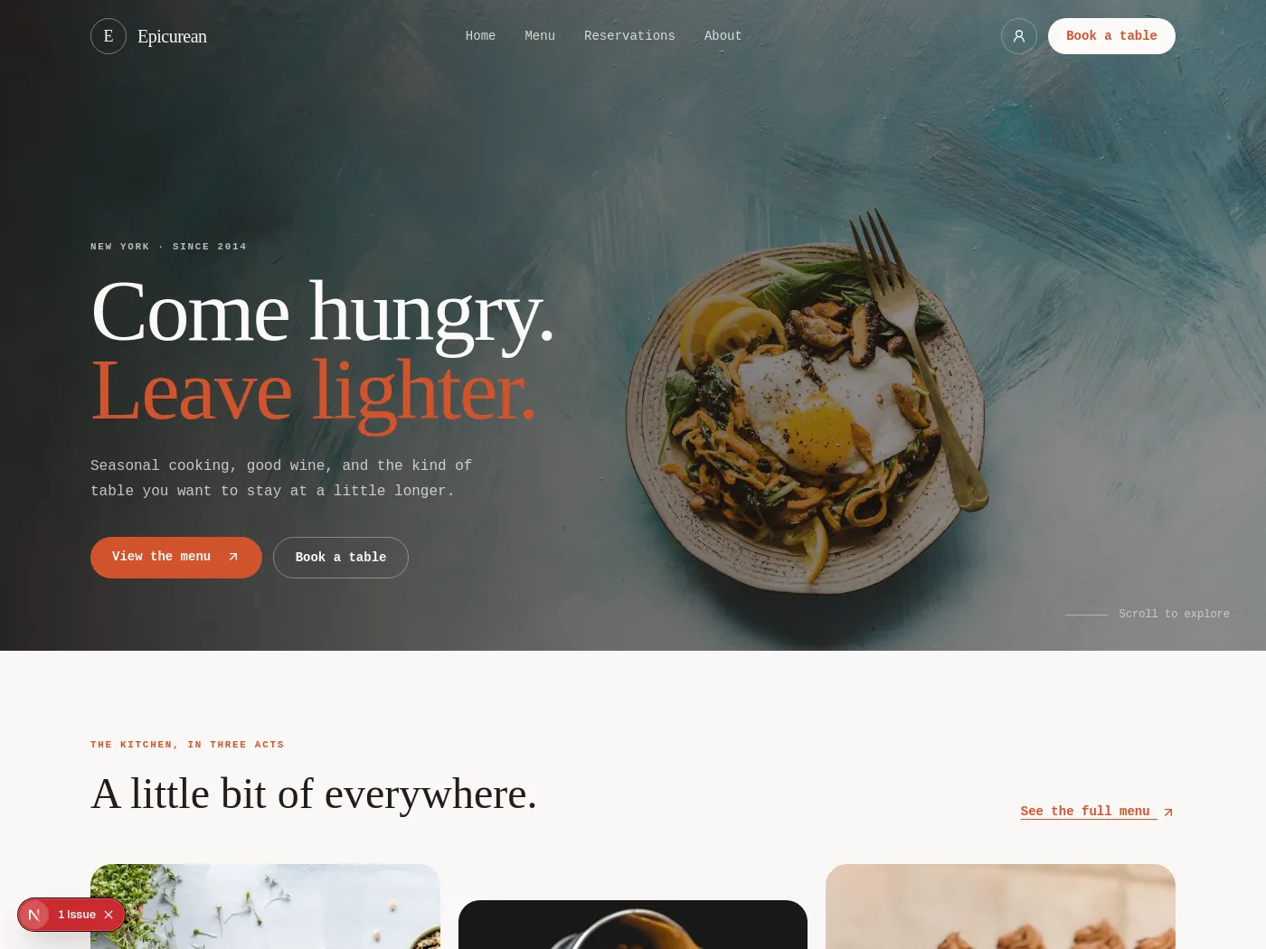 Epicurean Next Restaurant App