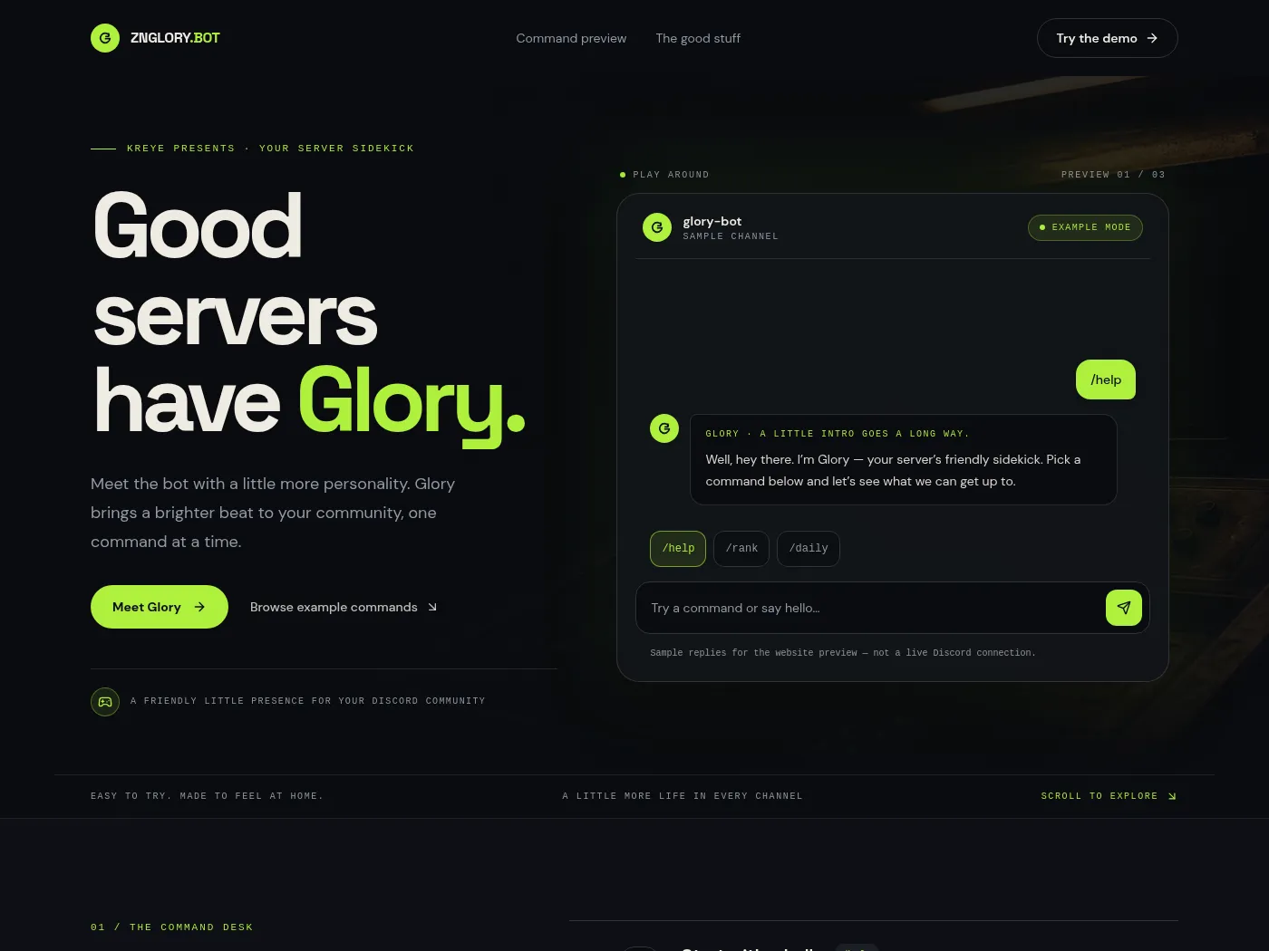 Glory Bot Web