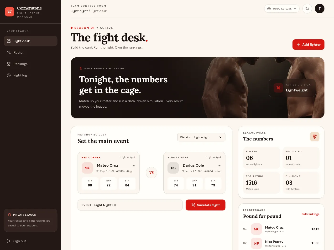 UFC Sim Manager