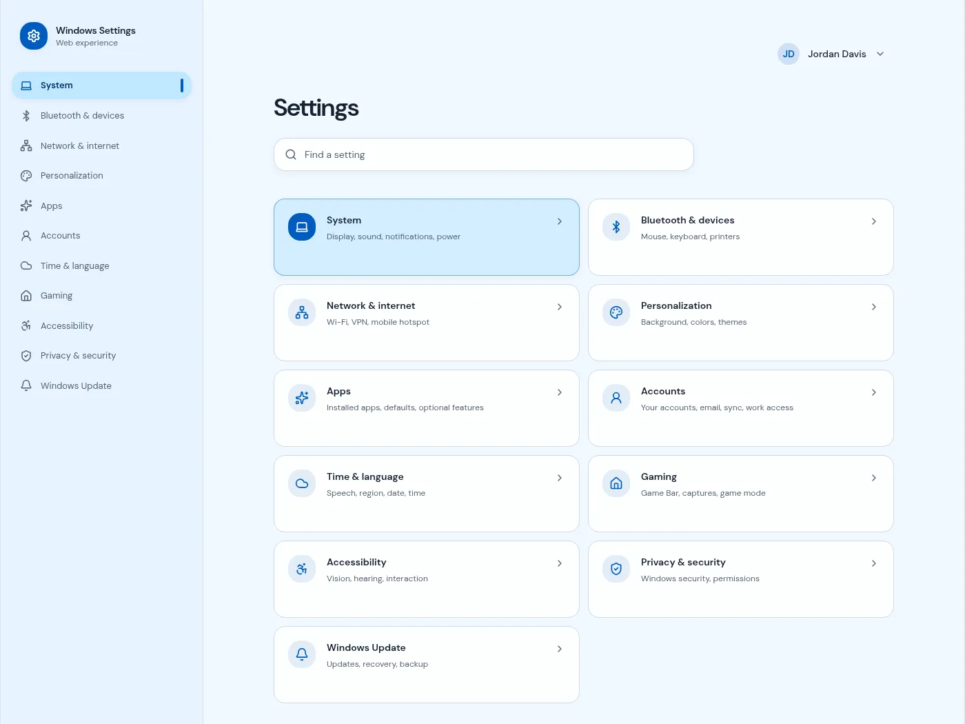 Win11 UI Web App