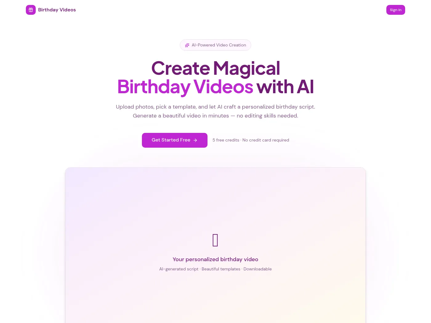 AI Birthday Video Maker