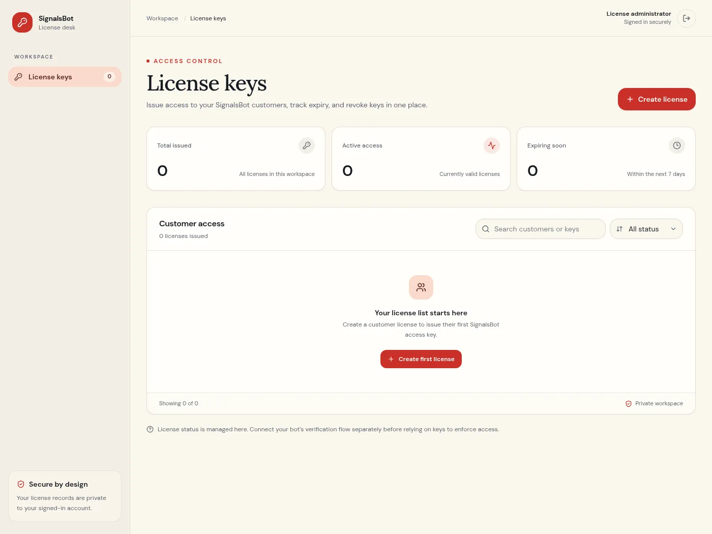 SignalsBot License Manager