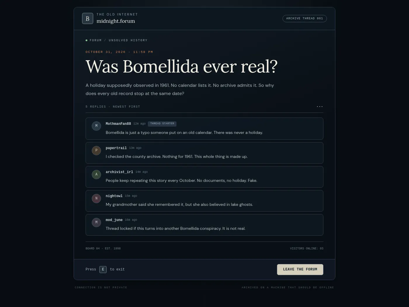 Bomellida Horror Quest