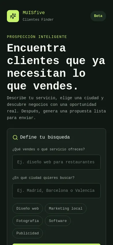MUISfive Clientes Finder