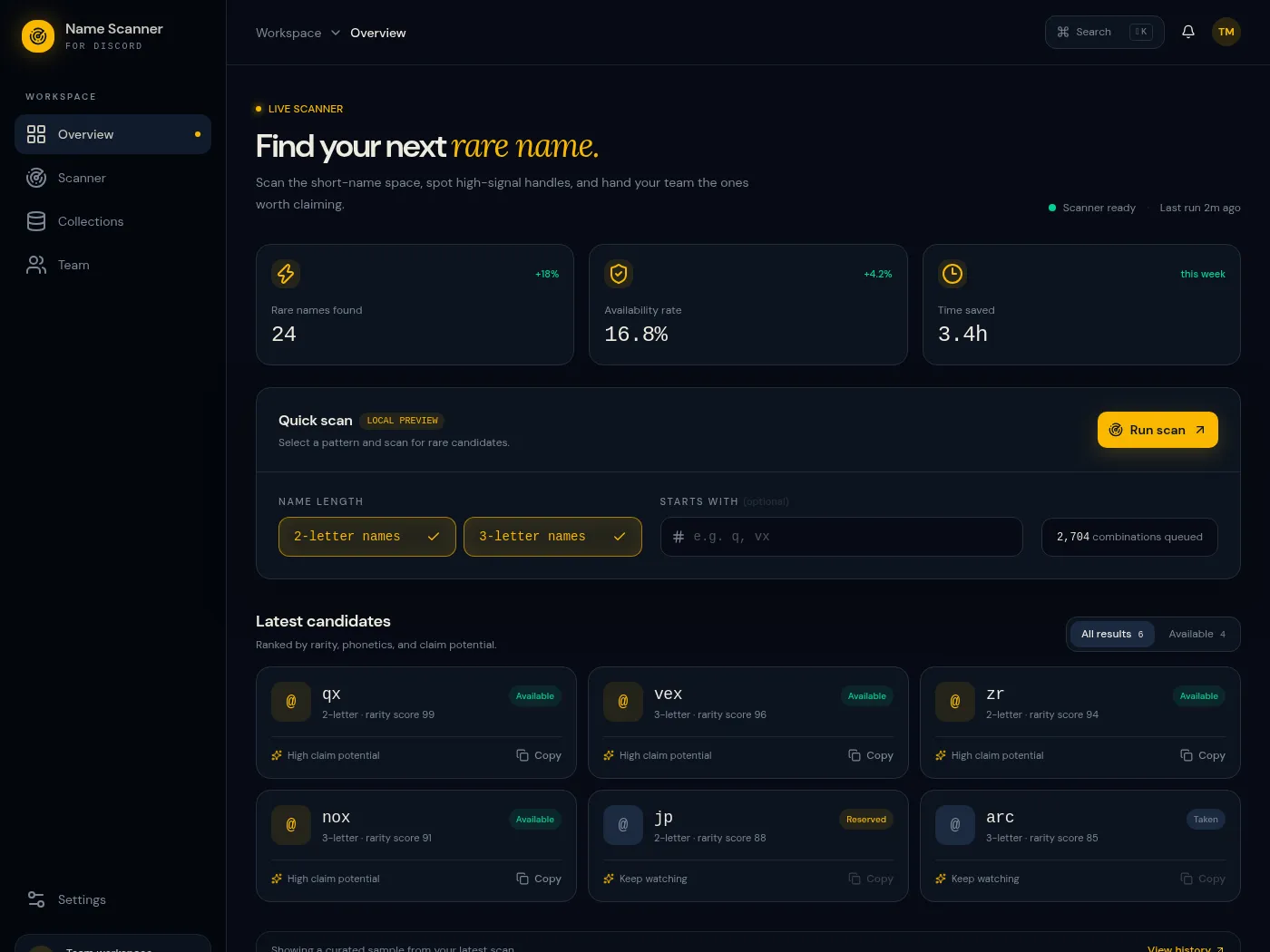 Discord Name Scanner