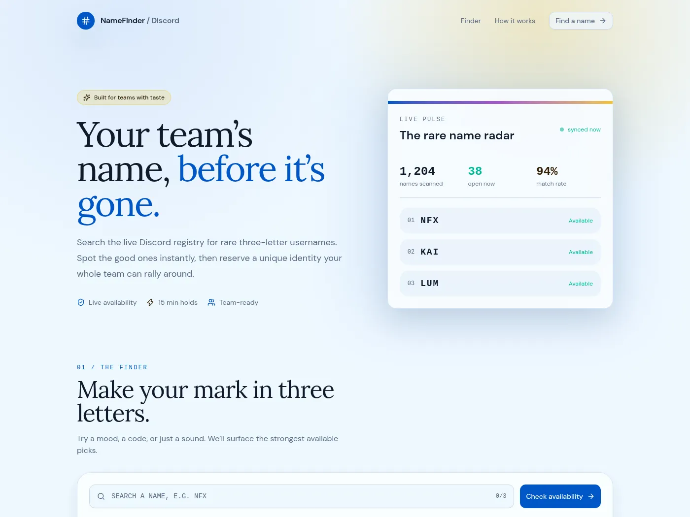 NameFinder Discord