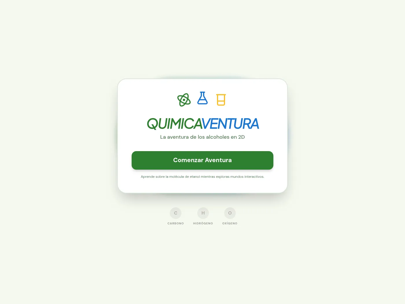 Quimicaventura: Alcoholes en 2D
