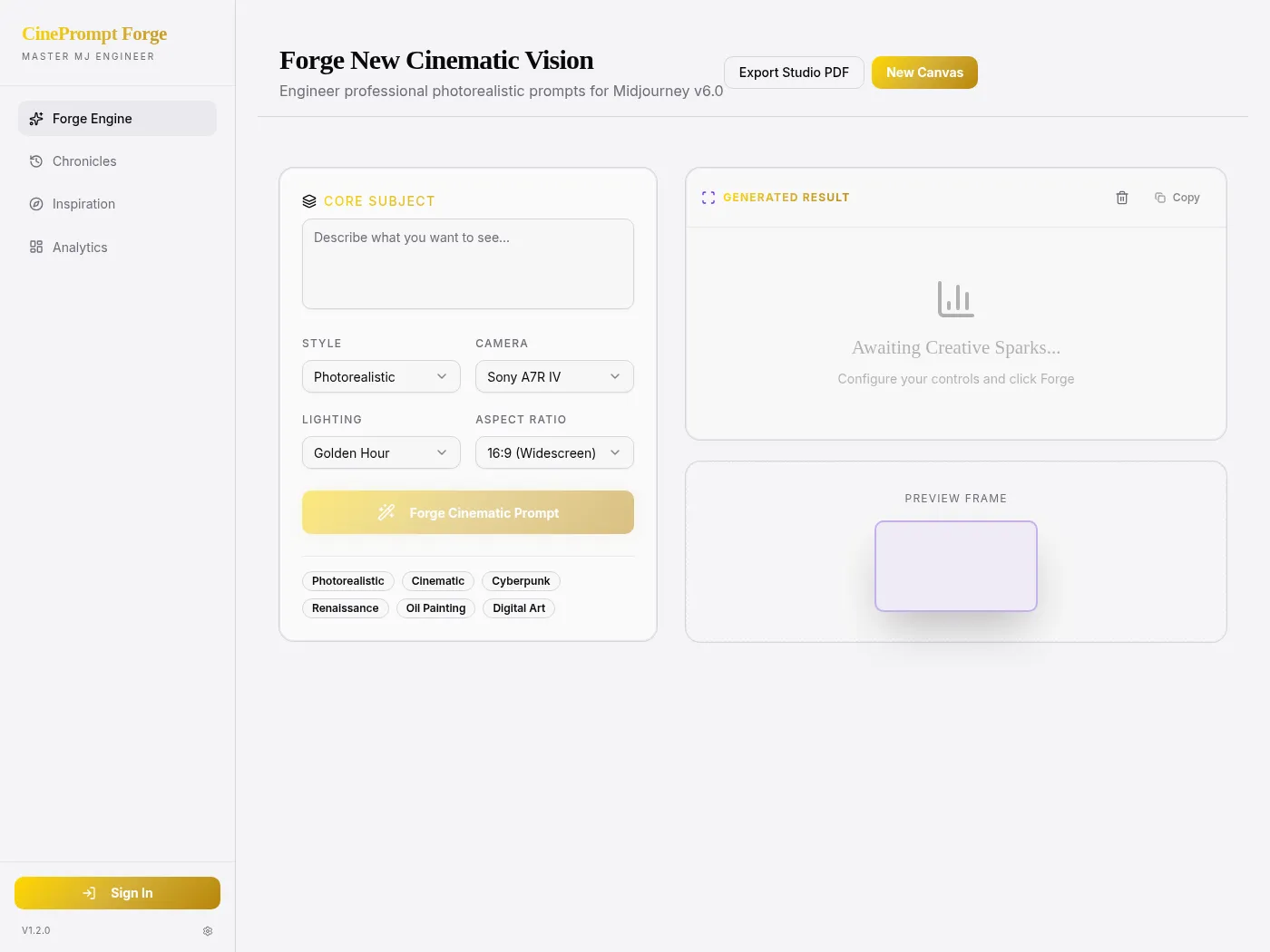 CinePrompt Forge