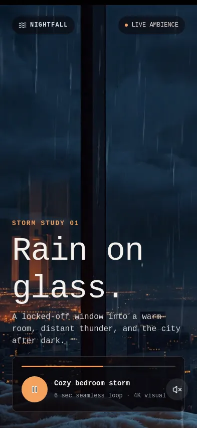 Thunderstorm Ambient Video App