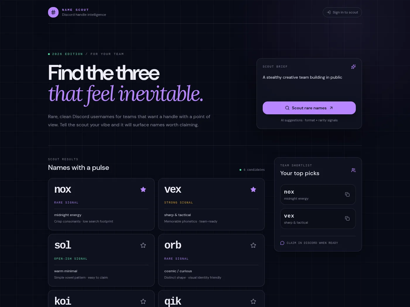 Discord Name Finder AI