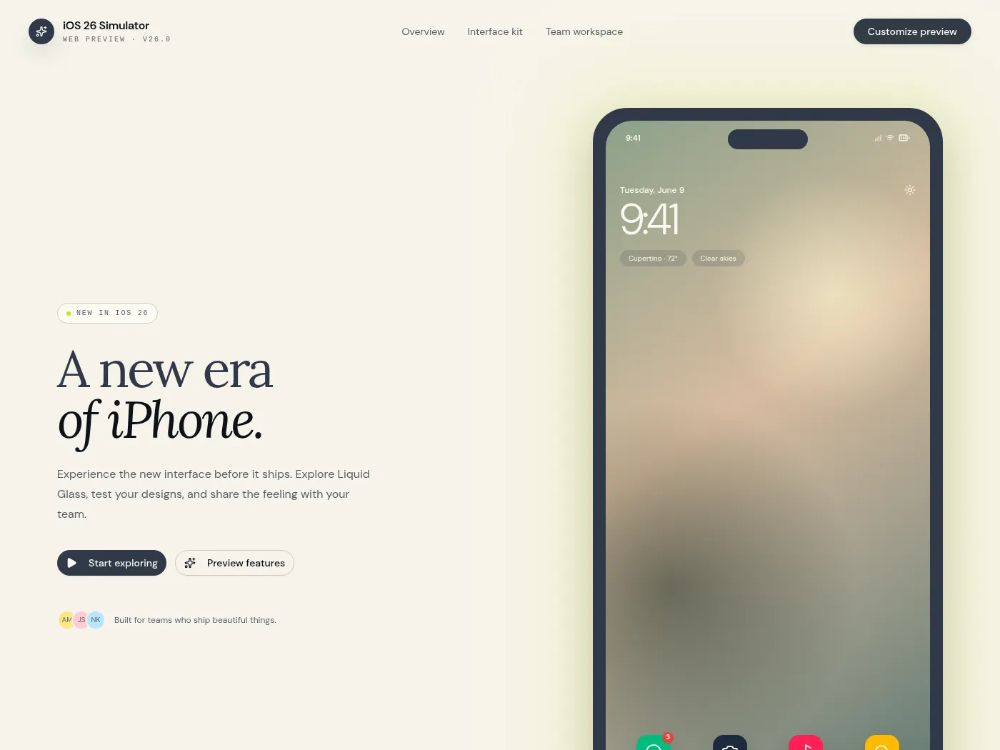 iOS 26 Web Simulator