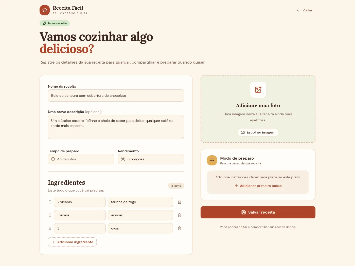 Receita Fácil Web
