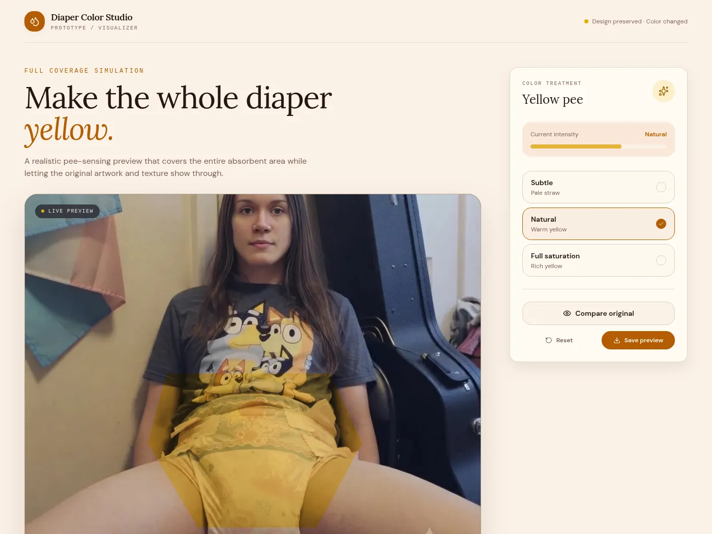 Pee Sensing Diaper Mockup