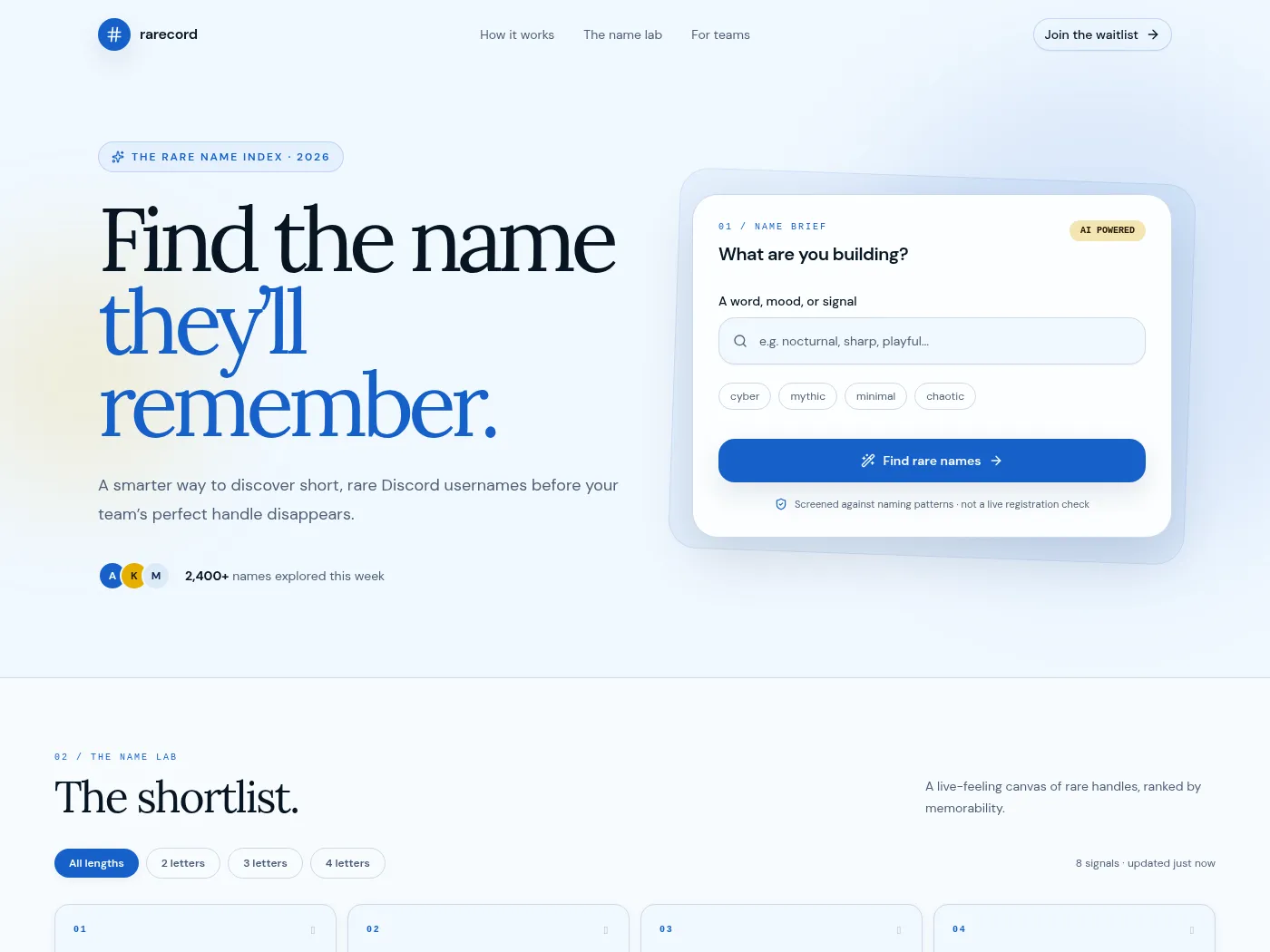 Discord Name Finder AI