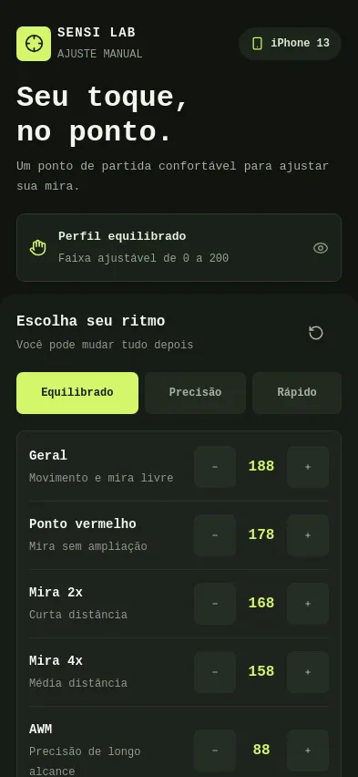 iPhone 13 Free Fire Sensi