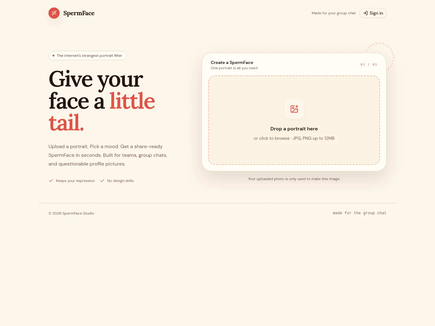 SpermFace AI Generator