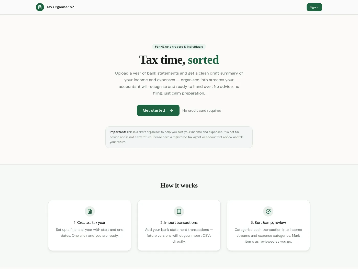 Tax Organiser NZ