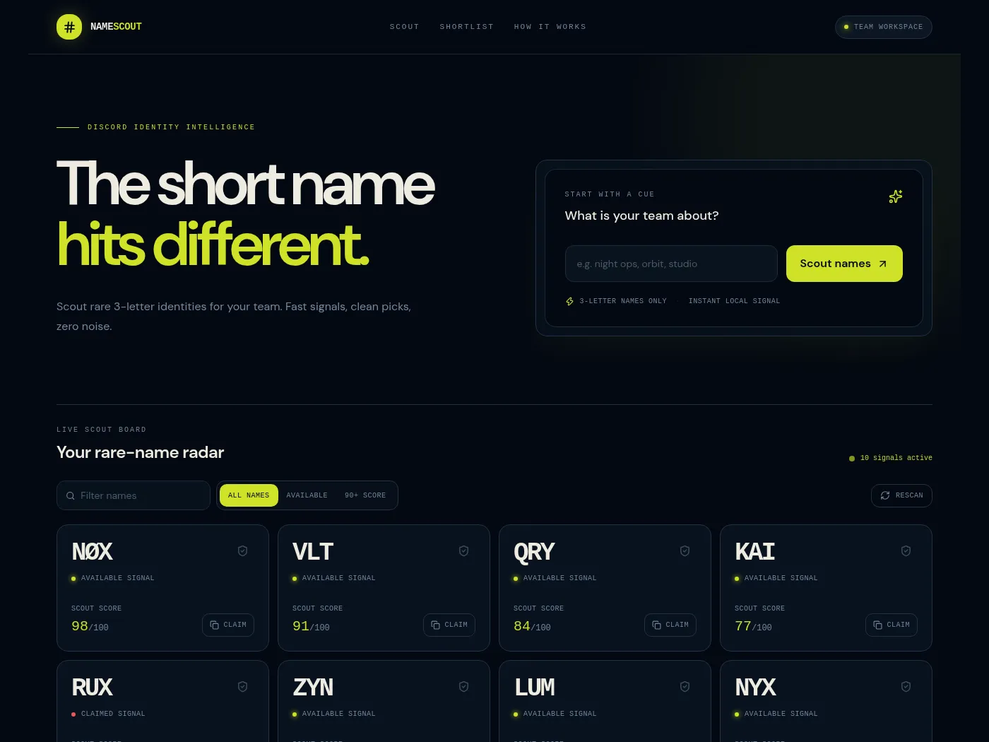 Discord Name Scout