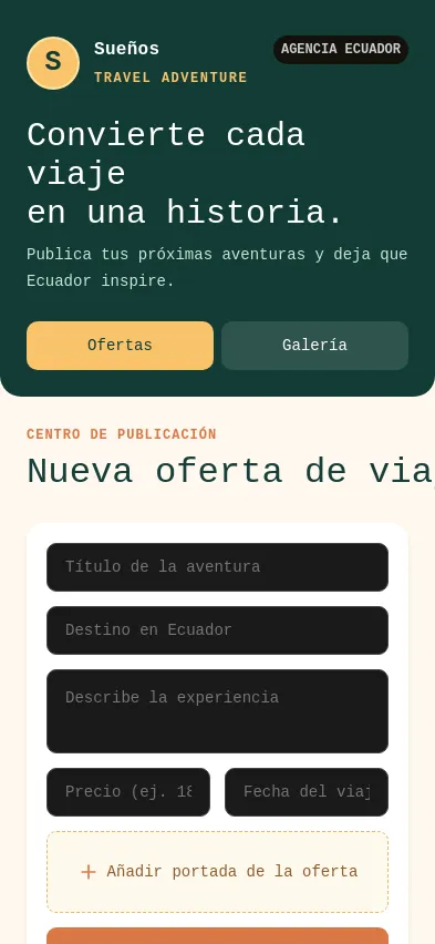 Sueños Travel Adventure App