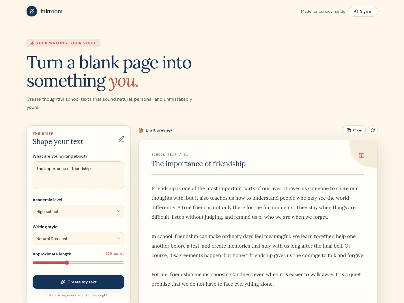 Handwritten AI School Texts