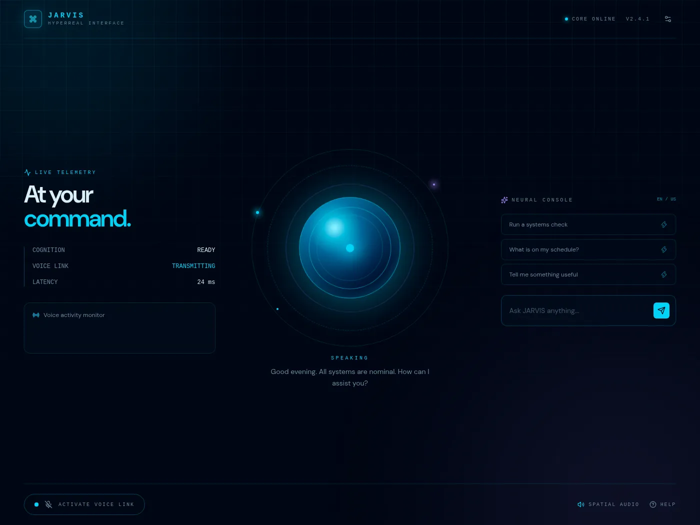 Jarvis HyperReal UI