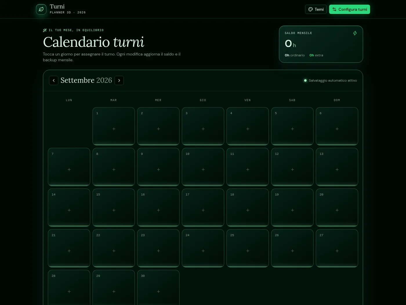 Turni 3D Shift Planner