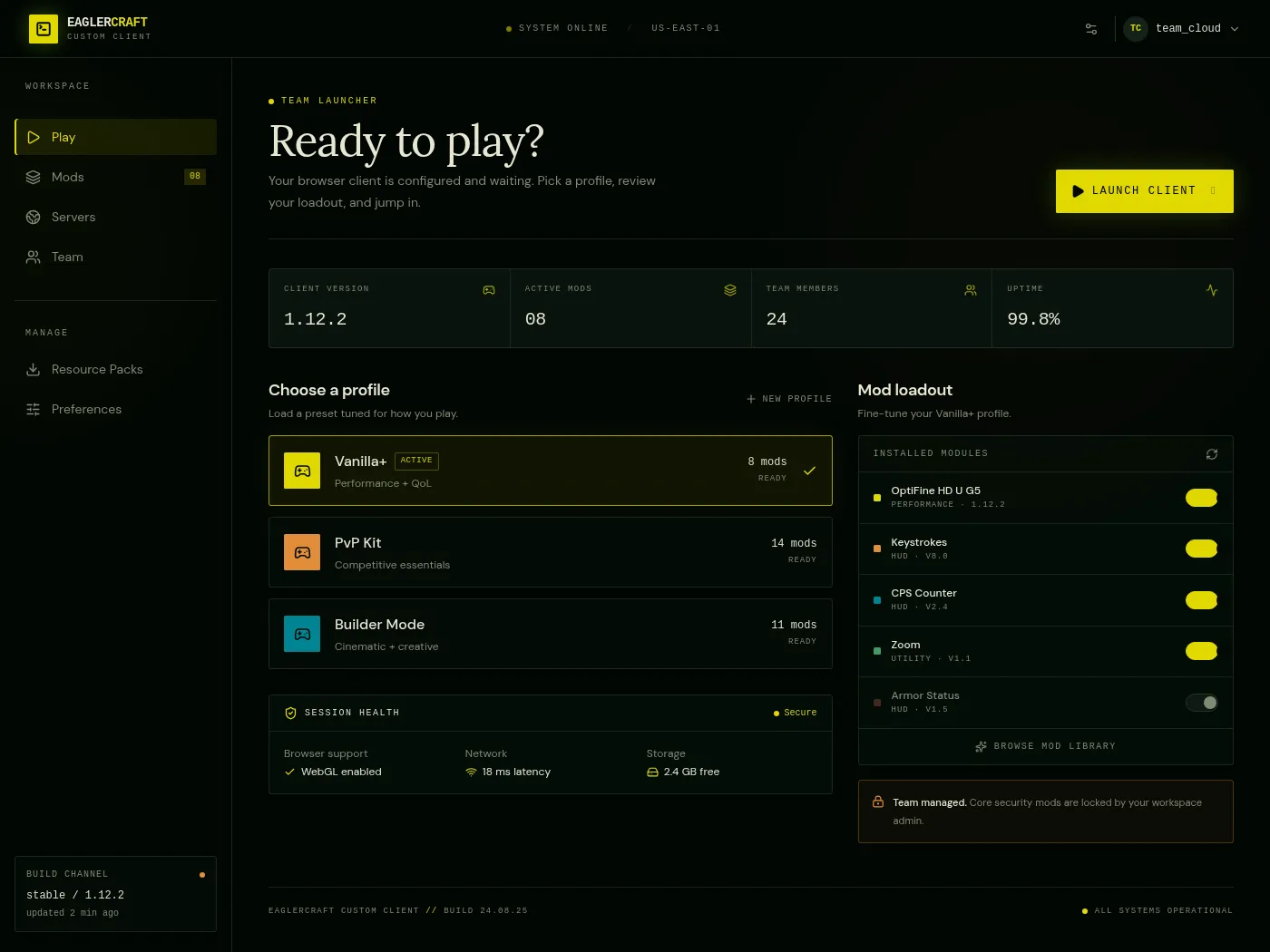 EaglerCraft Custom Client