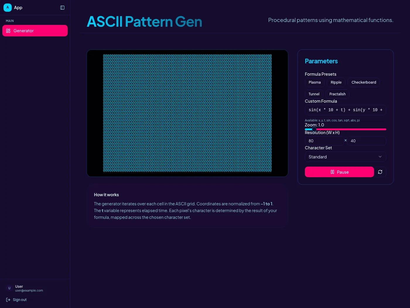 ASCII Pattern Generator