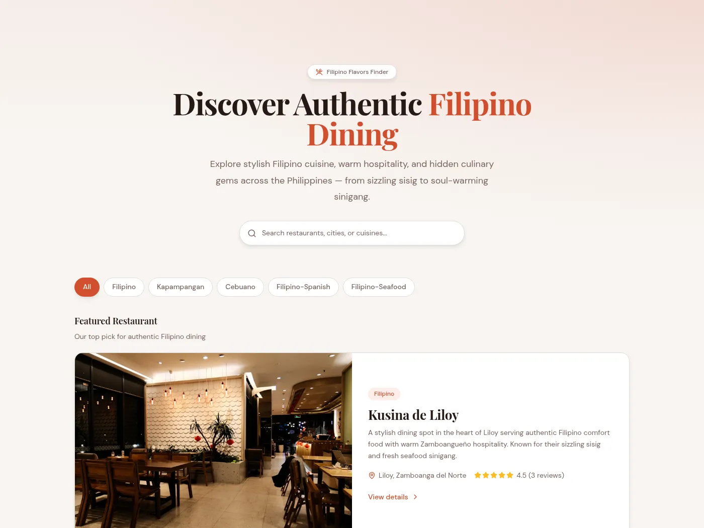 Filipino Flavors Finder