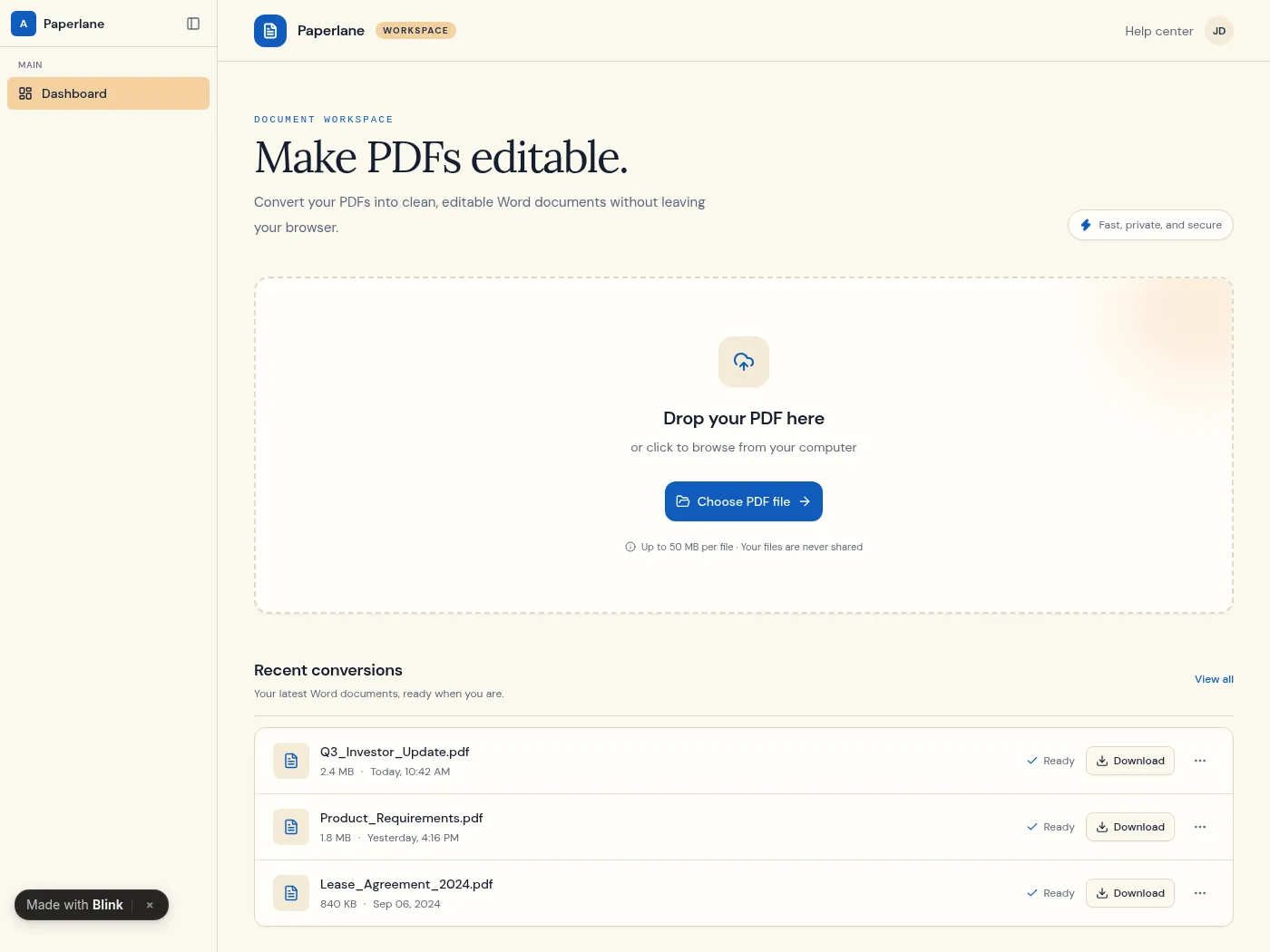 PDF to Word SaaS