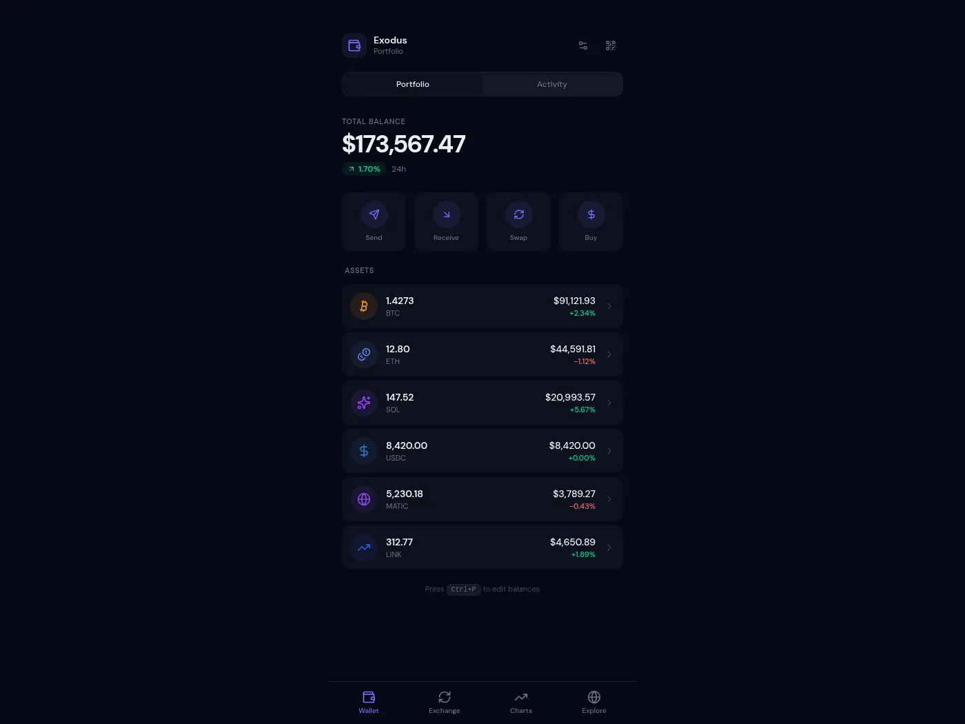 Exodus Wallet Simulator