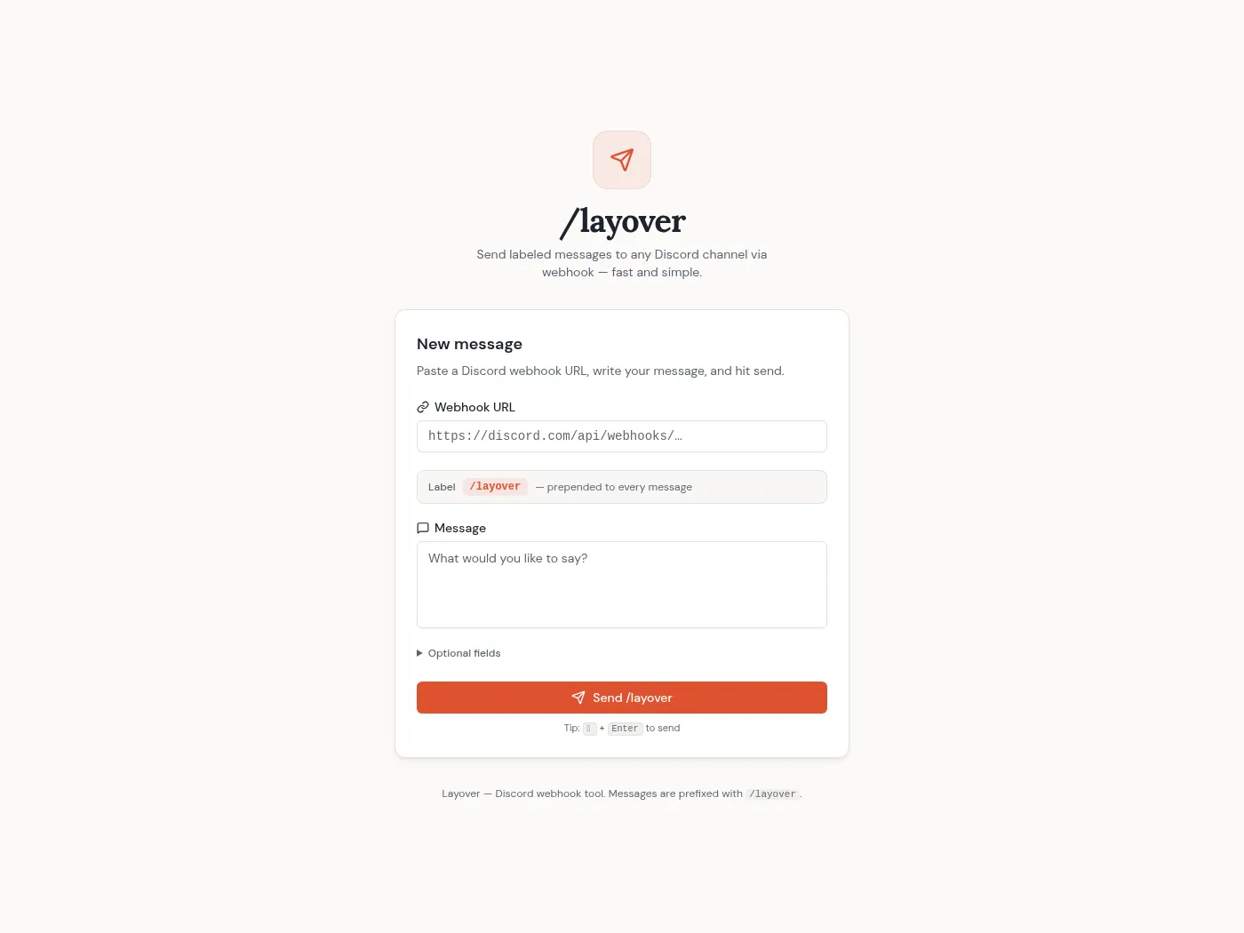 Layover Webhook Tool