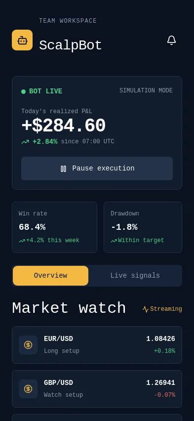 ScalpBot Mobile Trader
