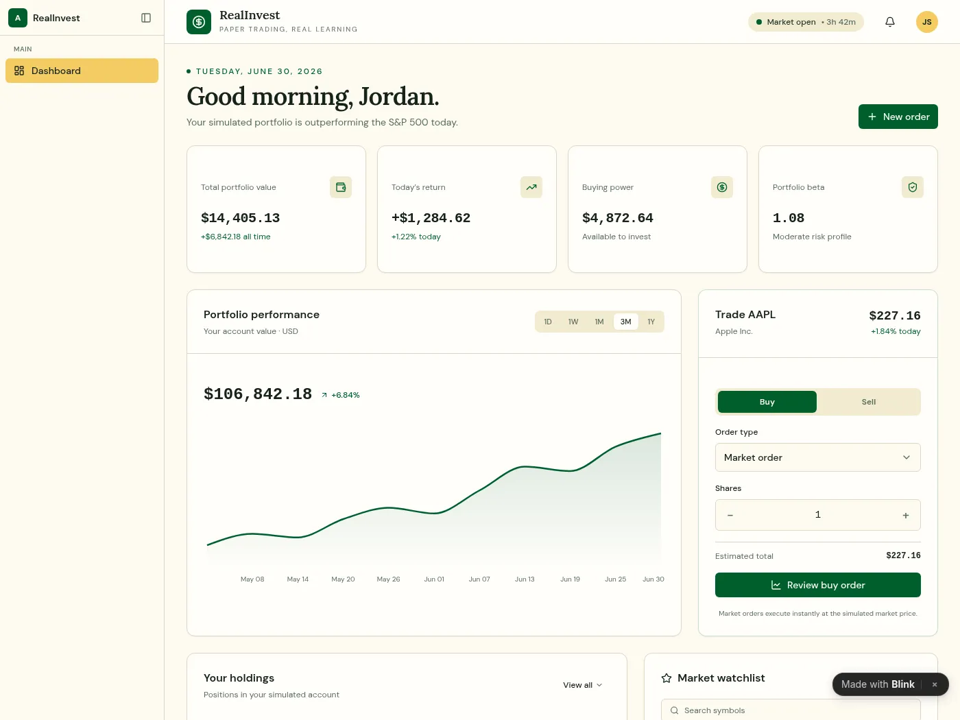 RealInvest Simulator