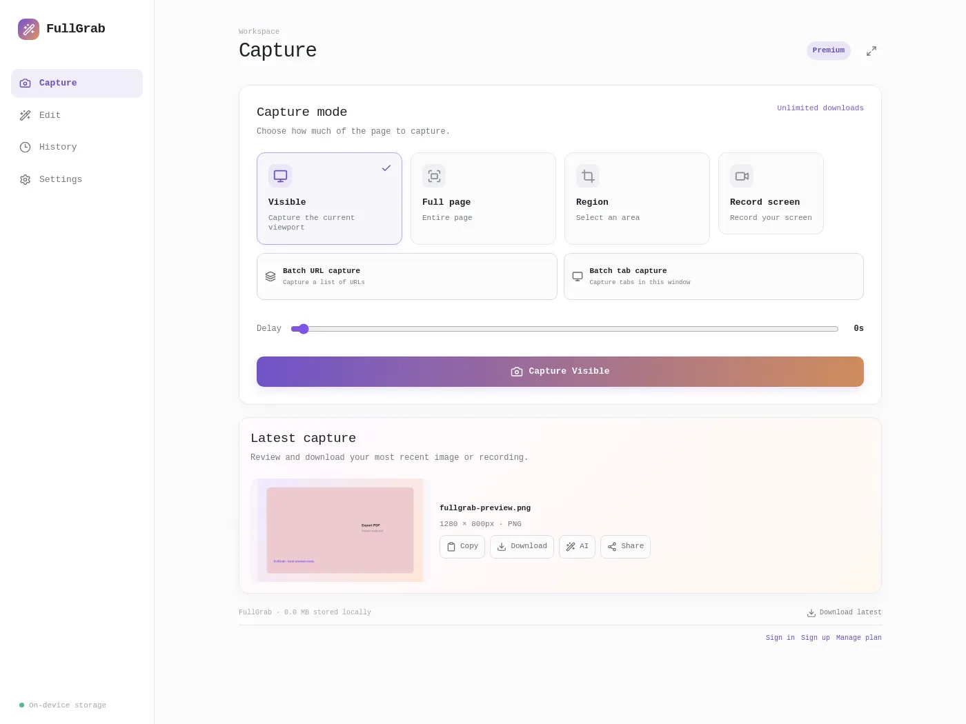 FullGrab Chrome Extension