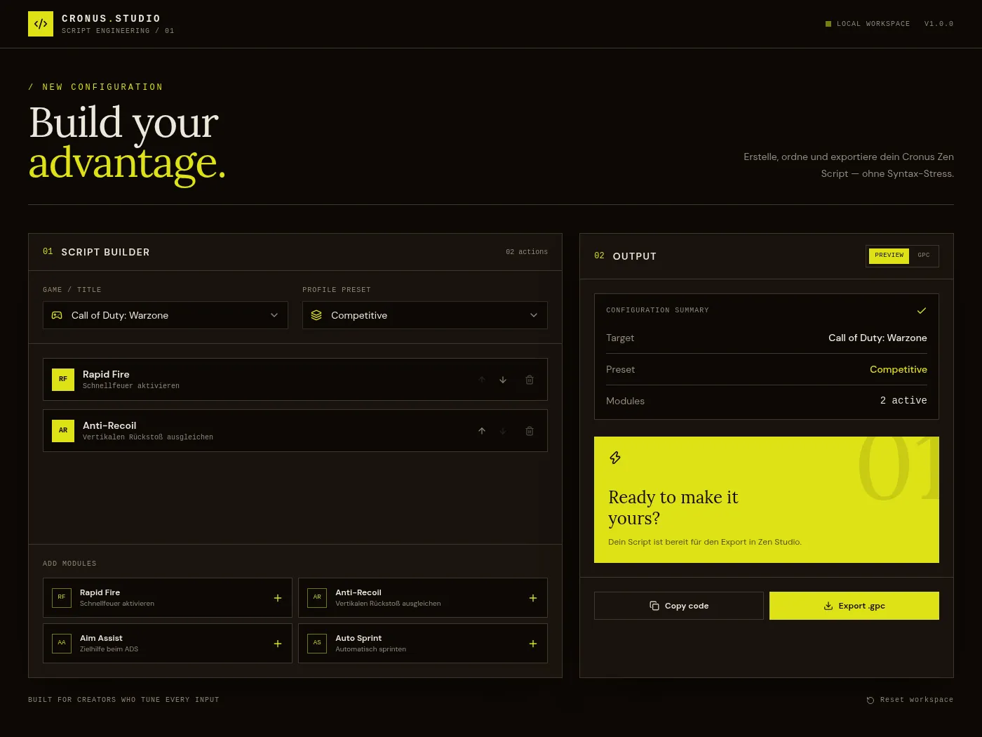 Cronus Script Creator