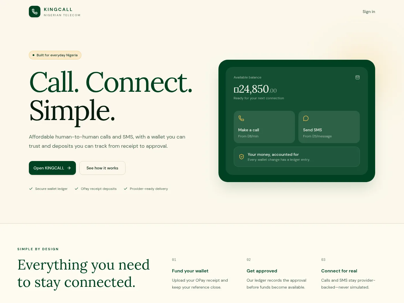 KINGCALL Telecom Web App