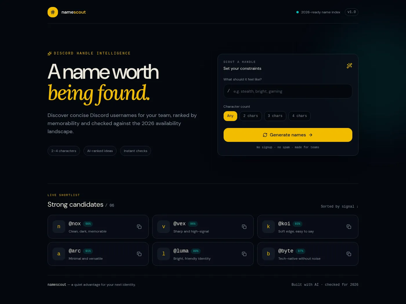 Discord Name Finder AI