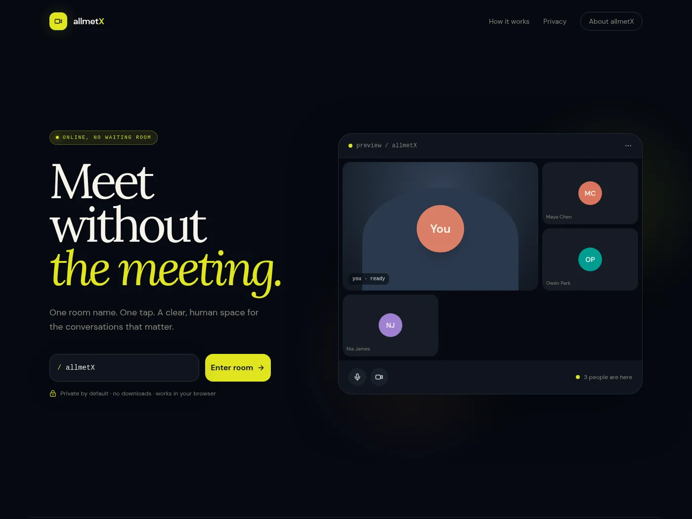 allmetX Meeting Hub