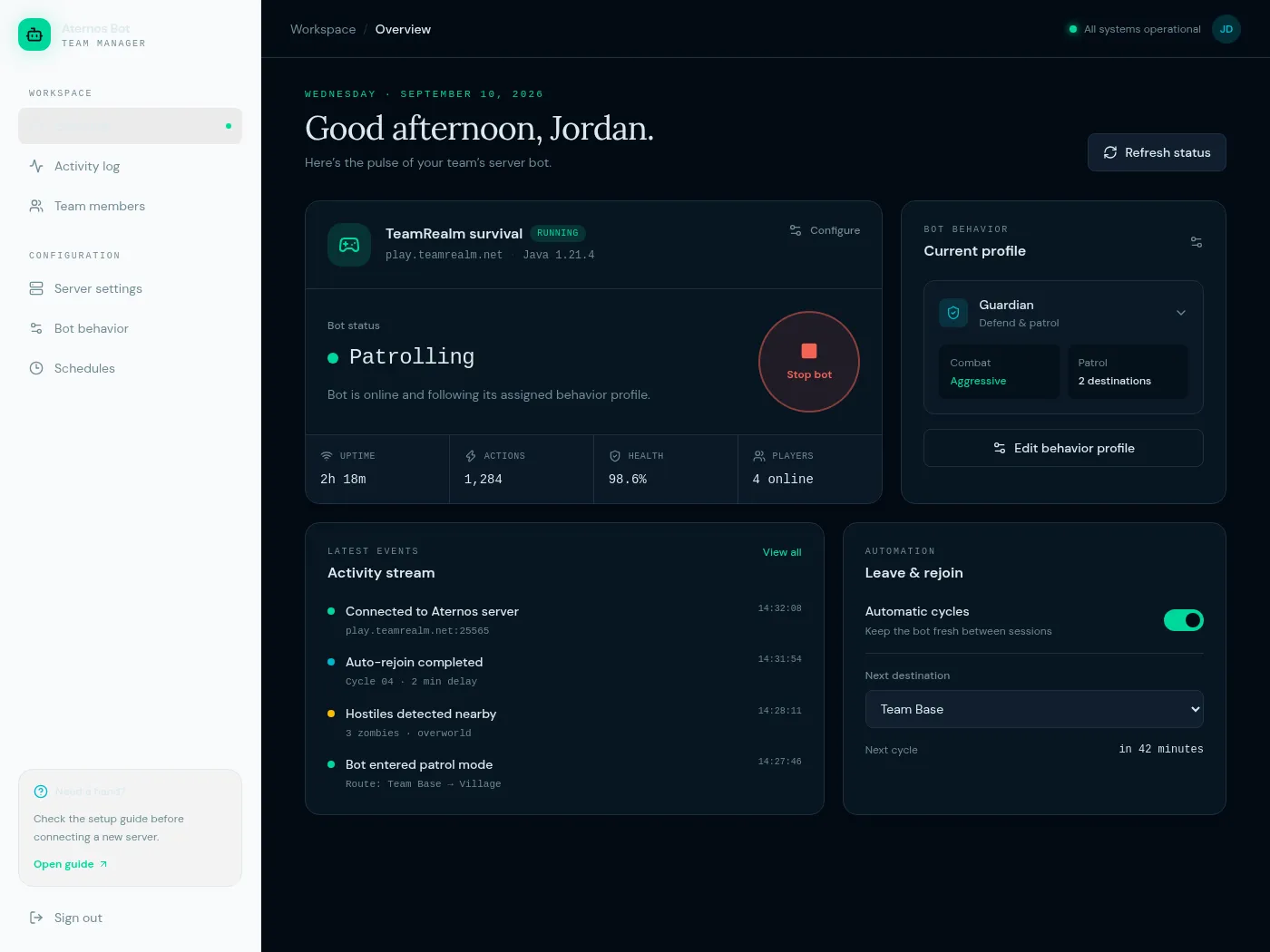 Aternos Bot Manager