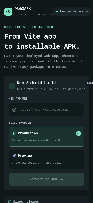 Web2APK Converter