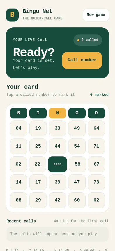 Bingo Net Number