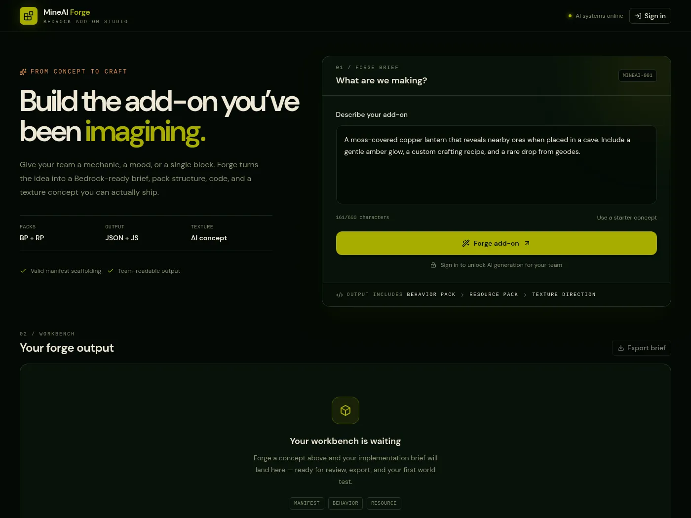 MineAI Add-On Forge
