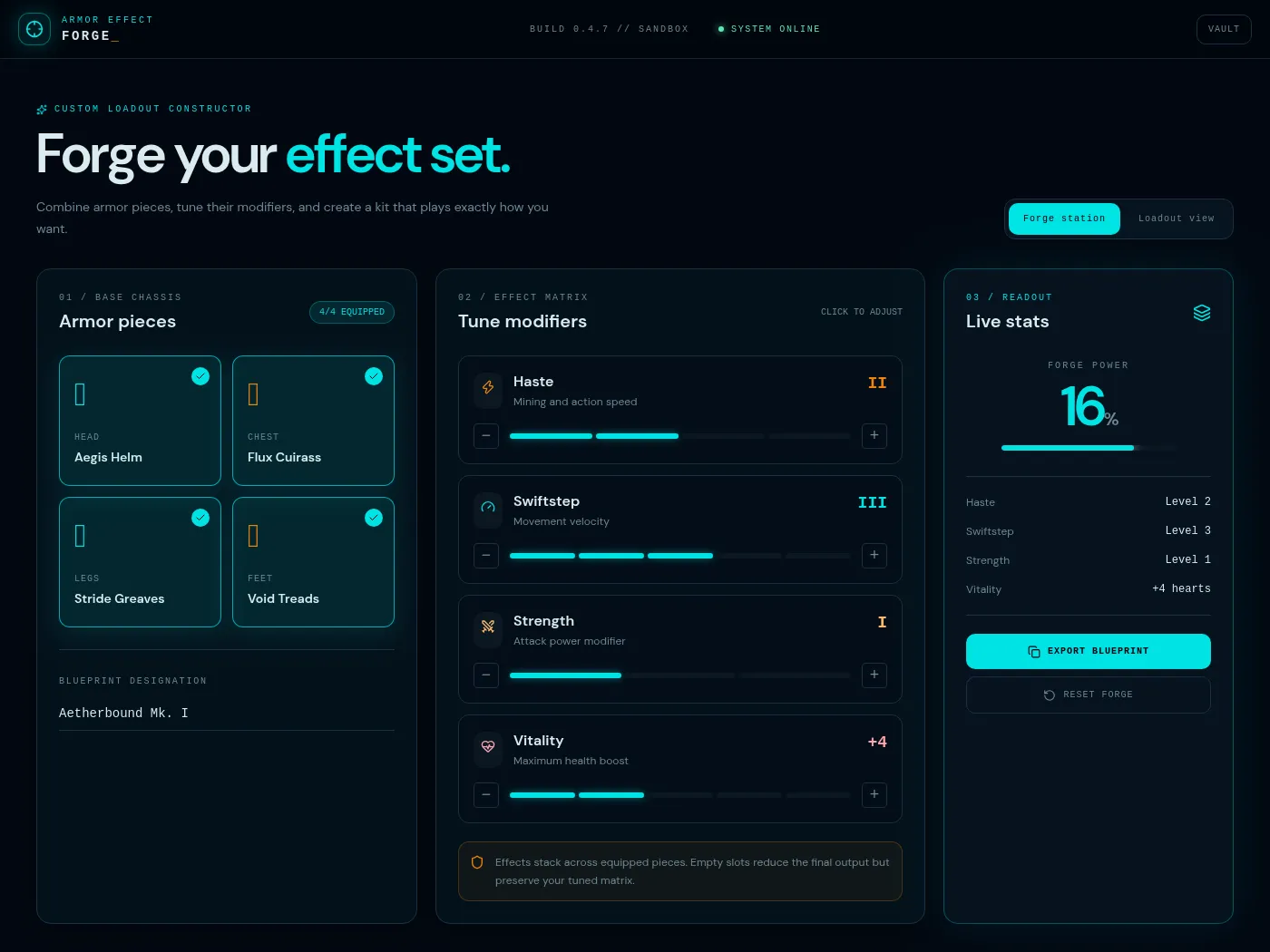 Armor Effect Forge