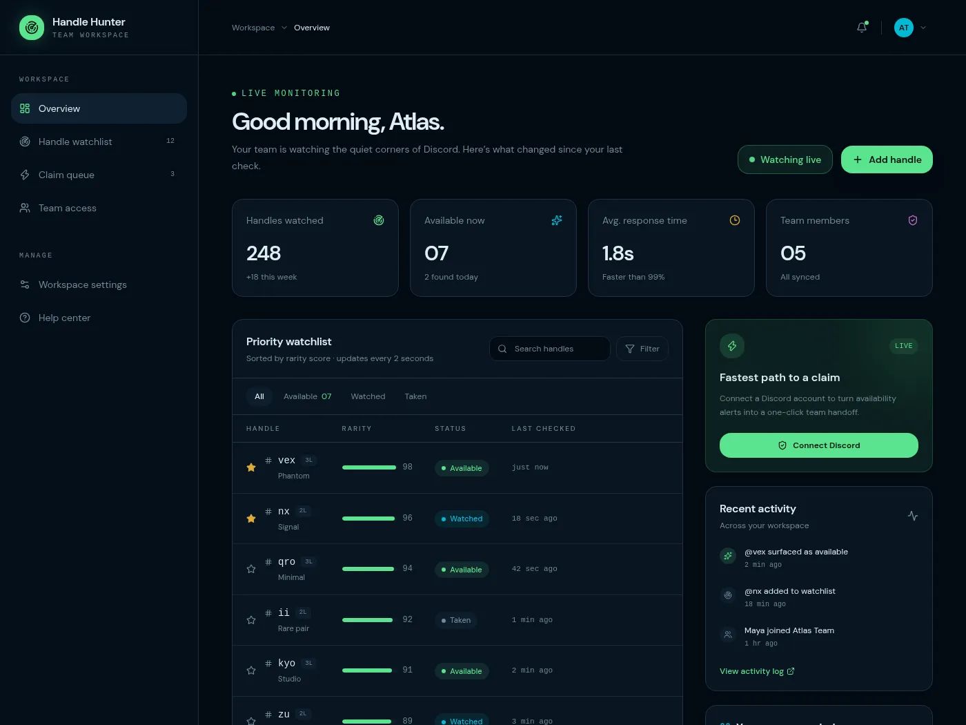 Discord Handle Hunter