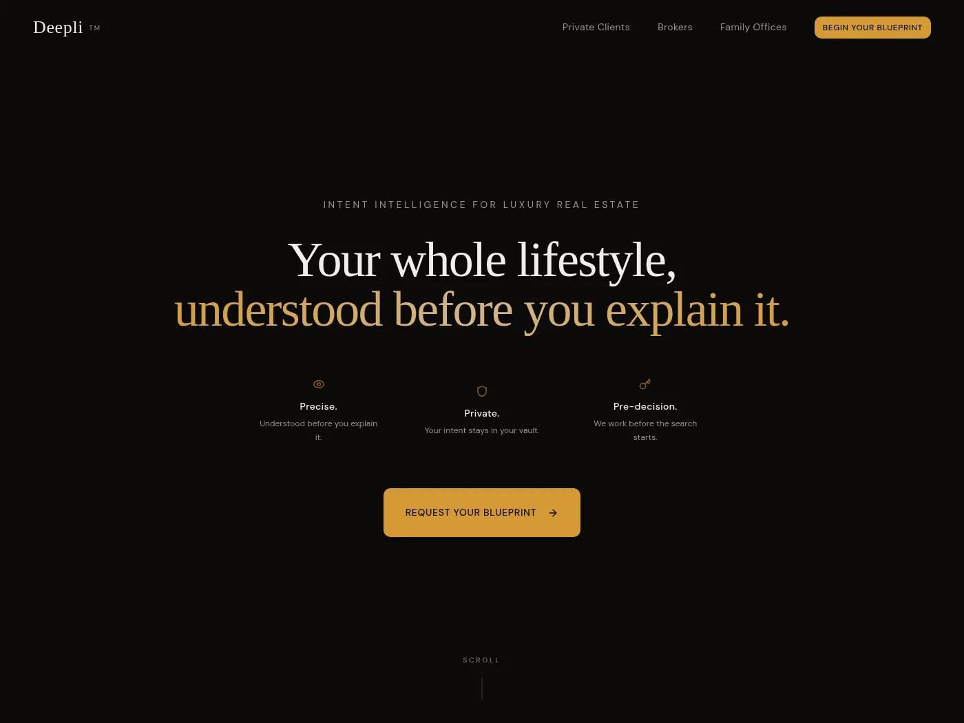 Deepli Luxury 3D Website