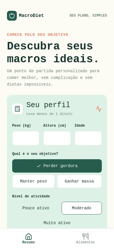MacroDiet Calculadora
