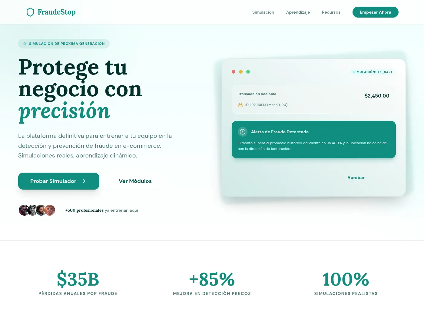 FraudeStop E-commerce Simulator