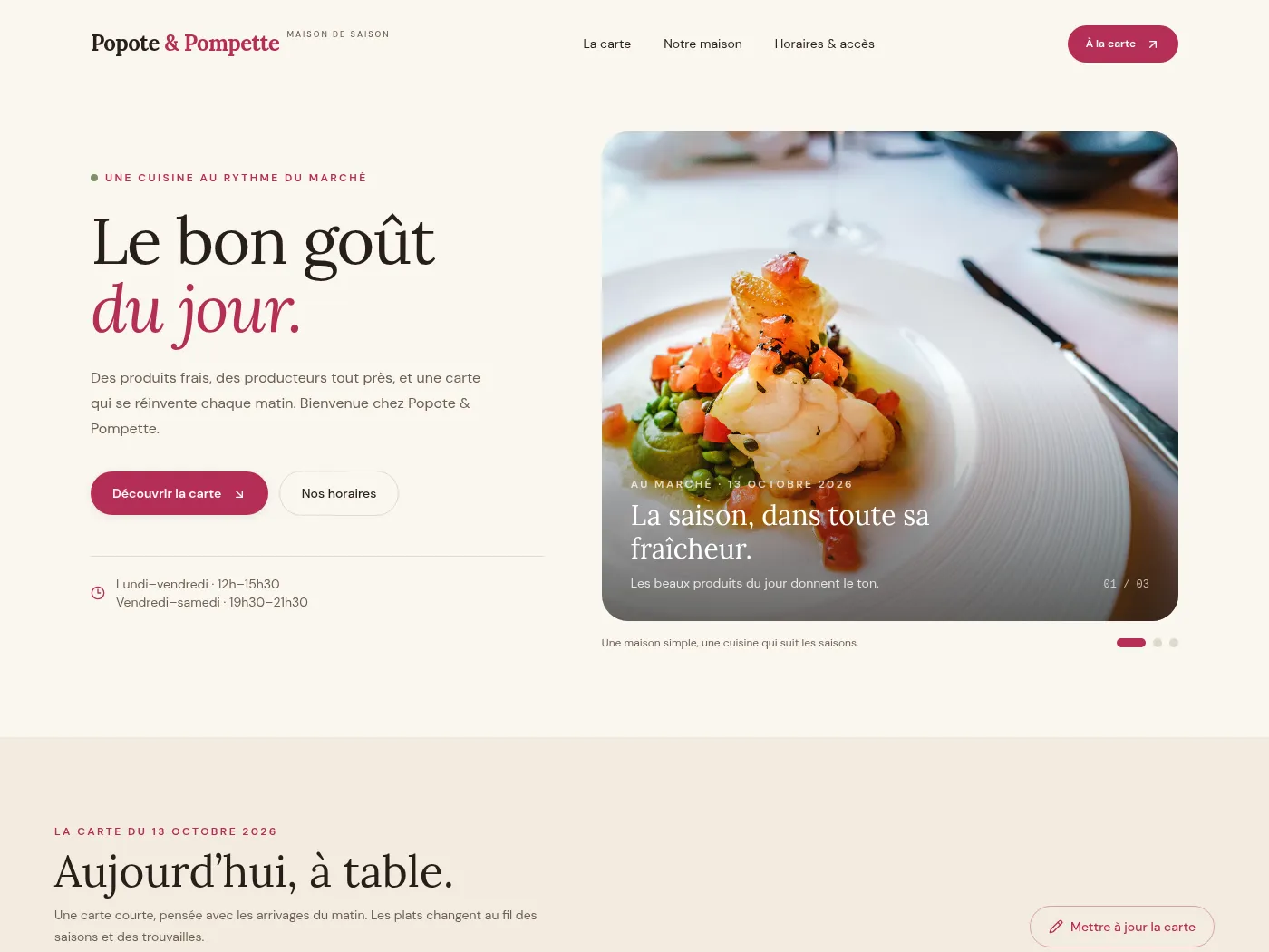BistroFresh Daily Menu