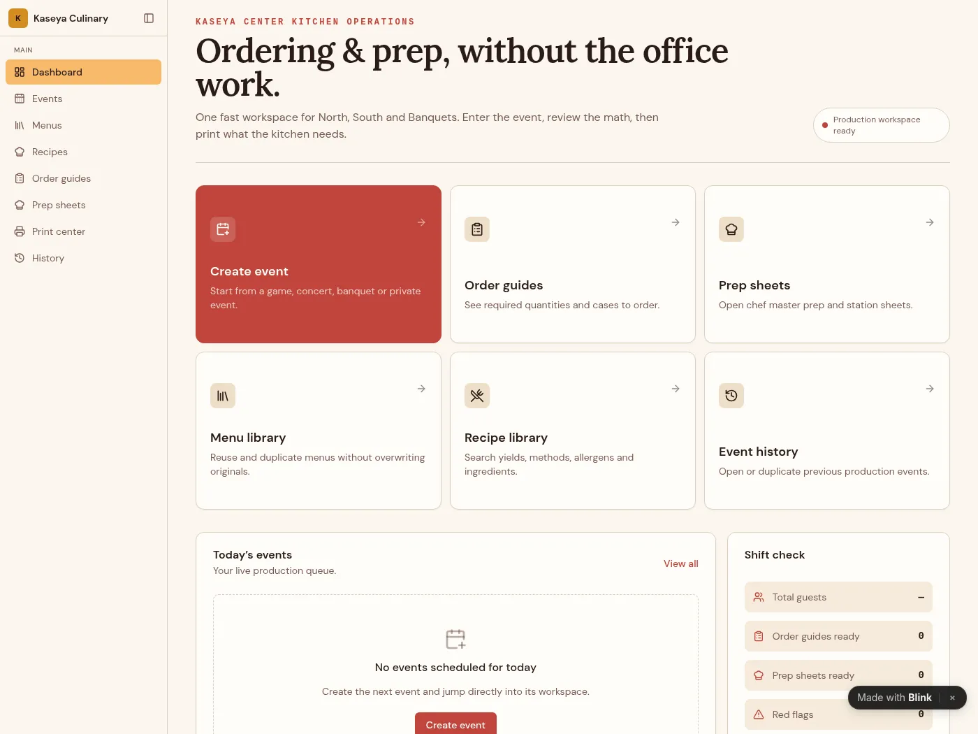 Kaseya Culinary Ops App